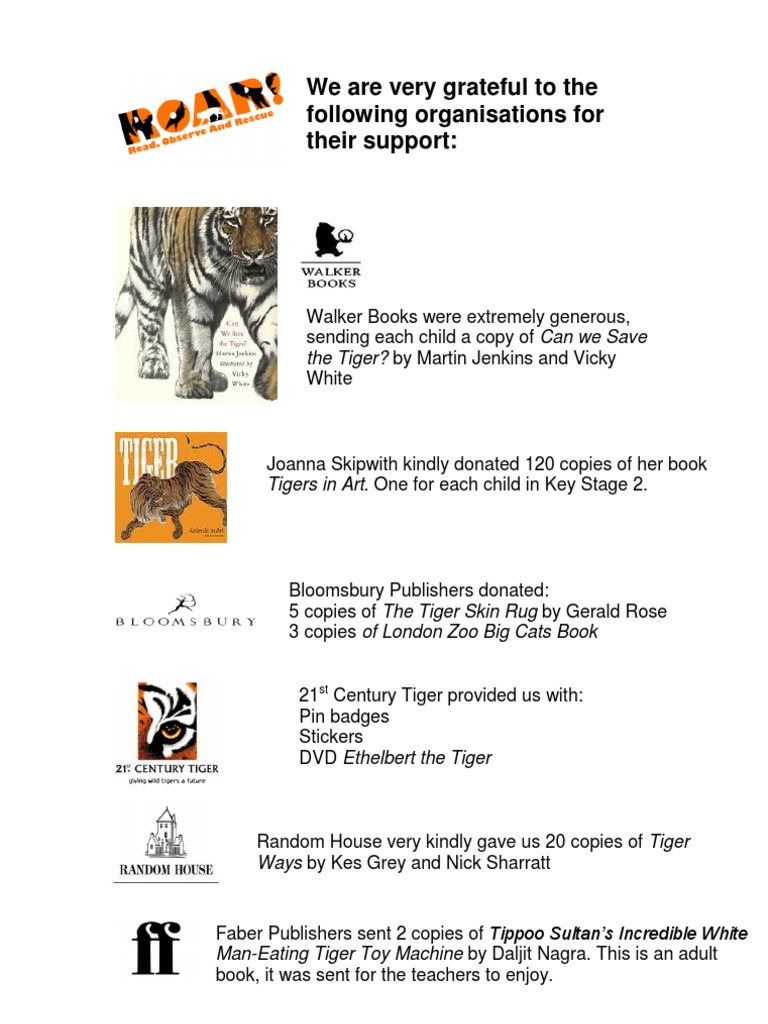 Tiger Thank Yous | PDF