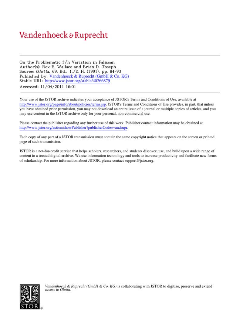 On The Problematic FH Variation in Faliscan | PDF | Language Families ...