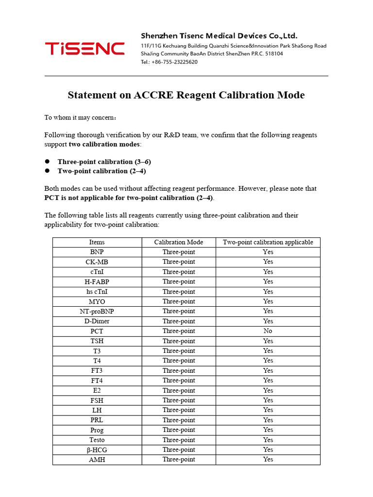 ACCRE Reagent Calibration Modes Explained | PDF | Endocrinology