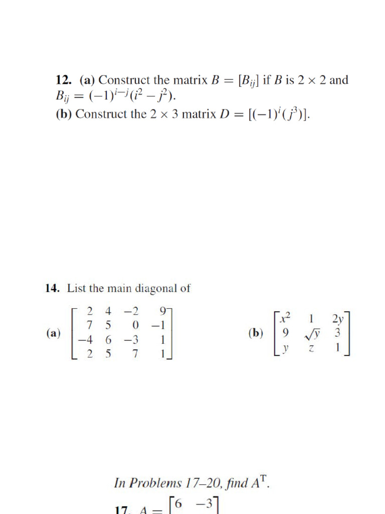 Chapter 6 Matrices | PDF