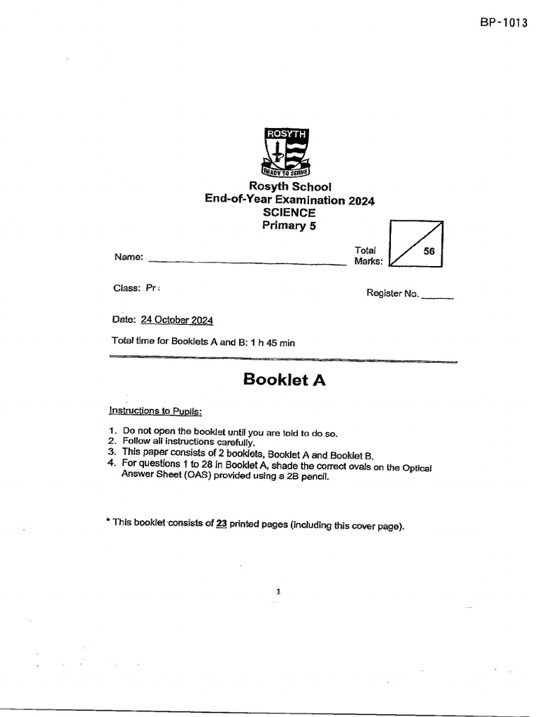 P5_Science_2024_SA2_rosyth | PDF
