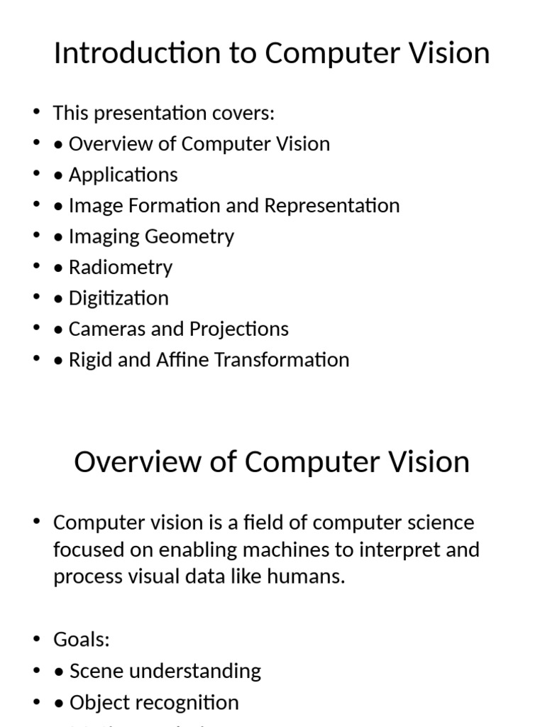 Computer Vision Unit-1 | PDF | Computer Vision | Digital Signal Processing