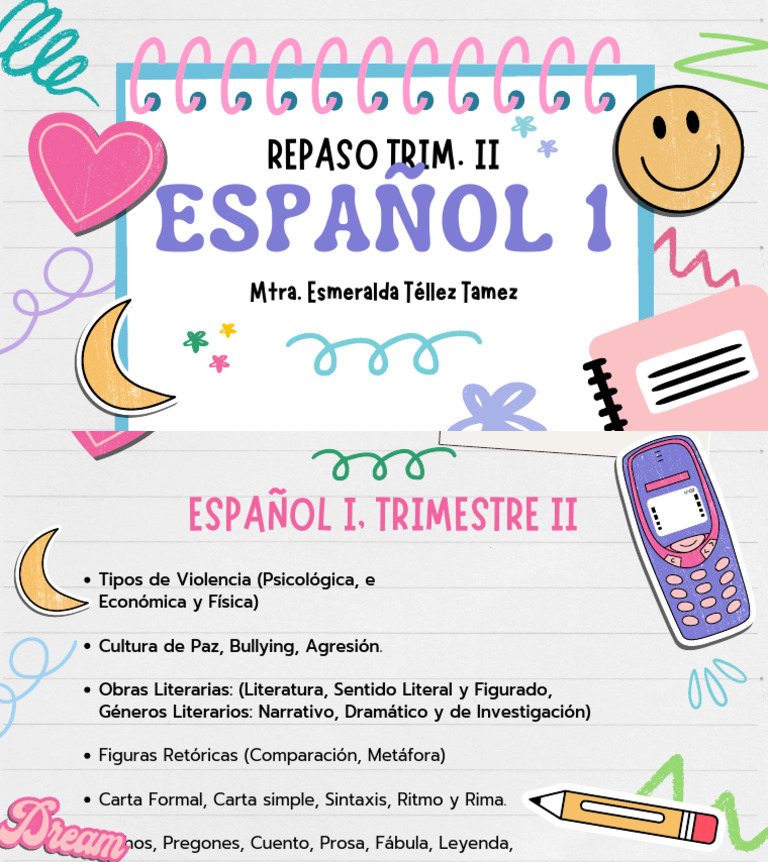 Repaso Español 1, Trim Ii | PDF