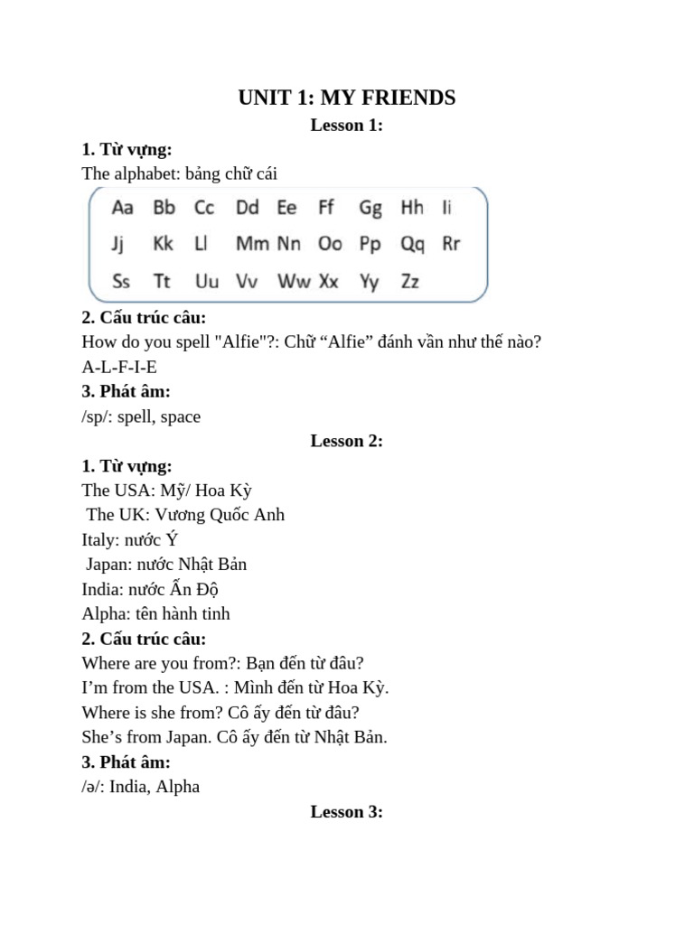 Unit 1 - My Friends | PDF