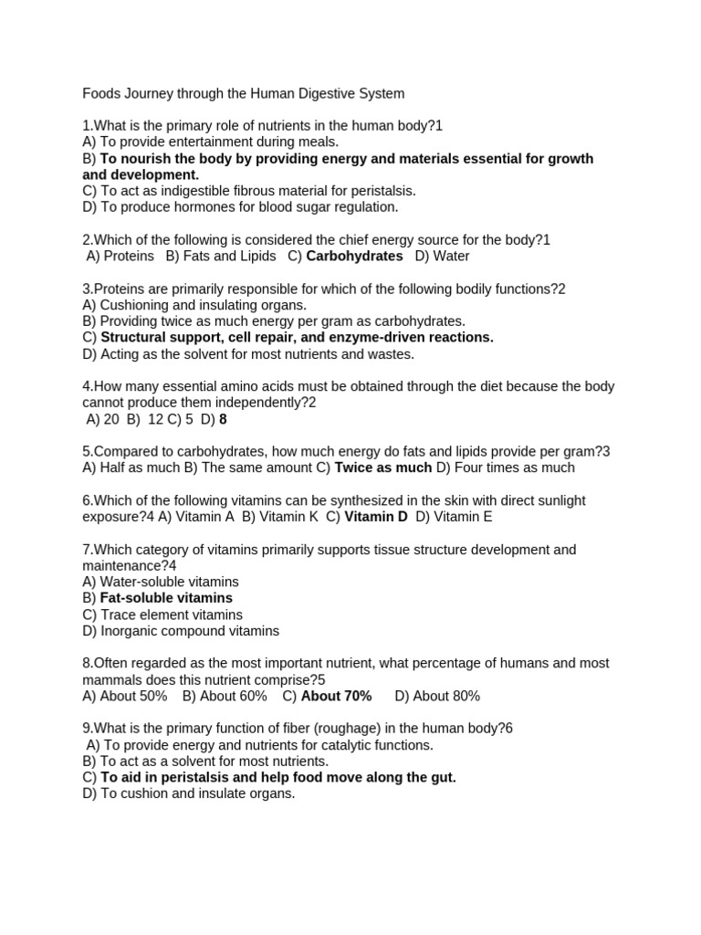 Foods Journey Through the Human Digrstive Sysytem (1) | PDF | Digestion ...