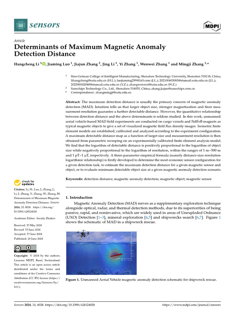 Determinants of Maximum Magnetic Anomaly Detection Distance-MAD ...