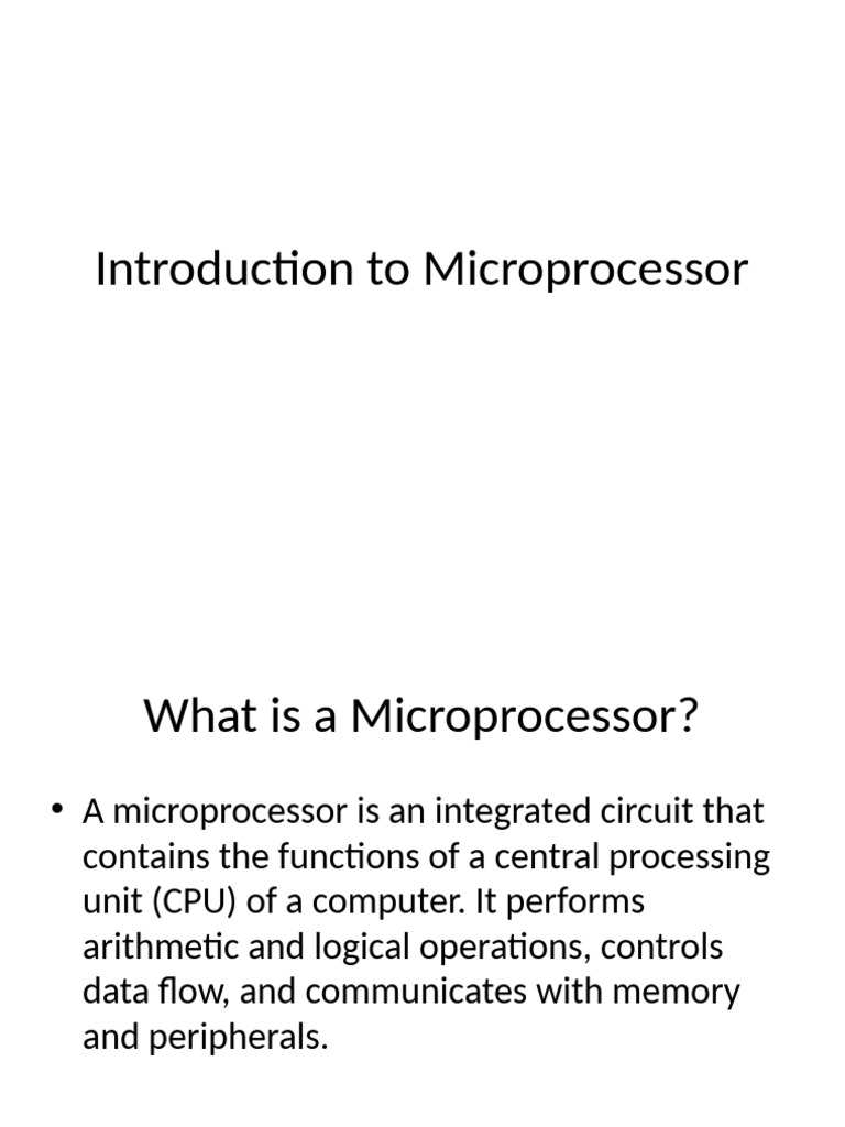 Introduction To Microprocessor With Block Diagram | PDF