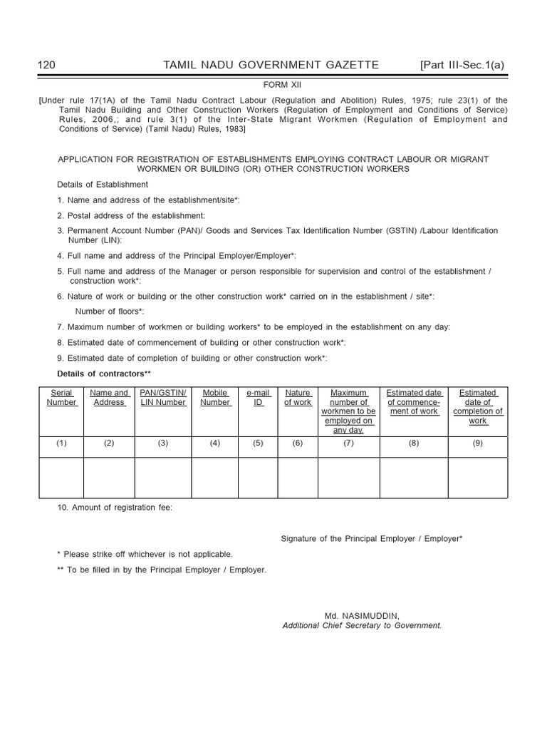 Registration Form for Contract Labour | PDF | Chess Openings | Chess