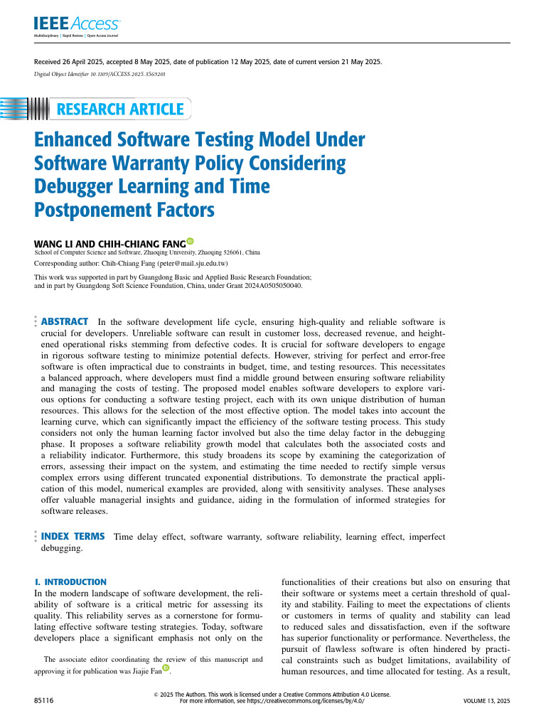 Enhanced Software Testing Model Under Software Warranty Policy ...
