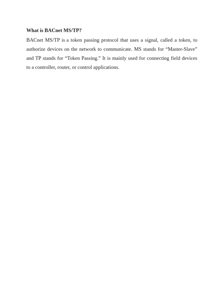 Bacnet Ms TP | PDF