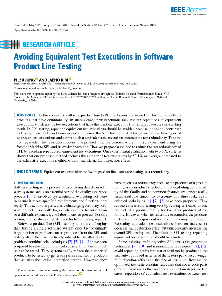 Avoiding Equivalent Test Executions in Software Product Line Testing ...