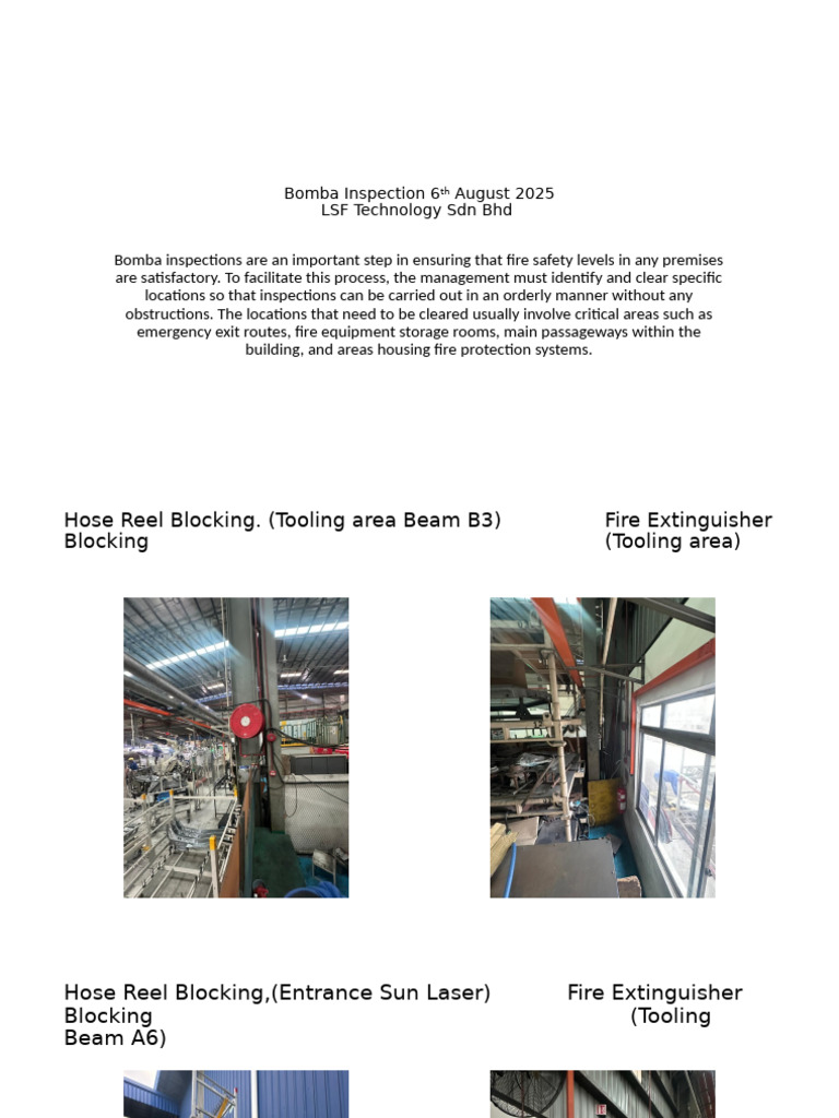 Presentation Fire System Being Blocked BFMD | PDF | Safety | Firefighting