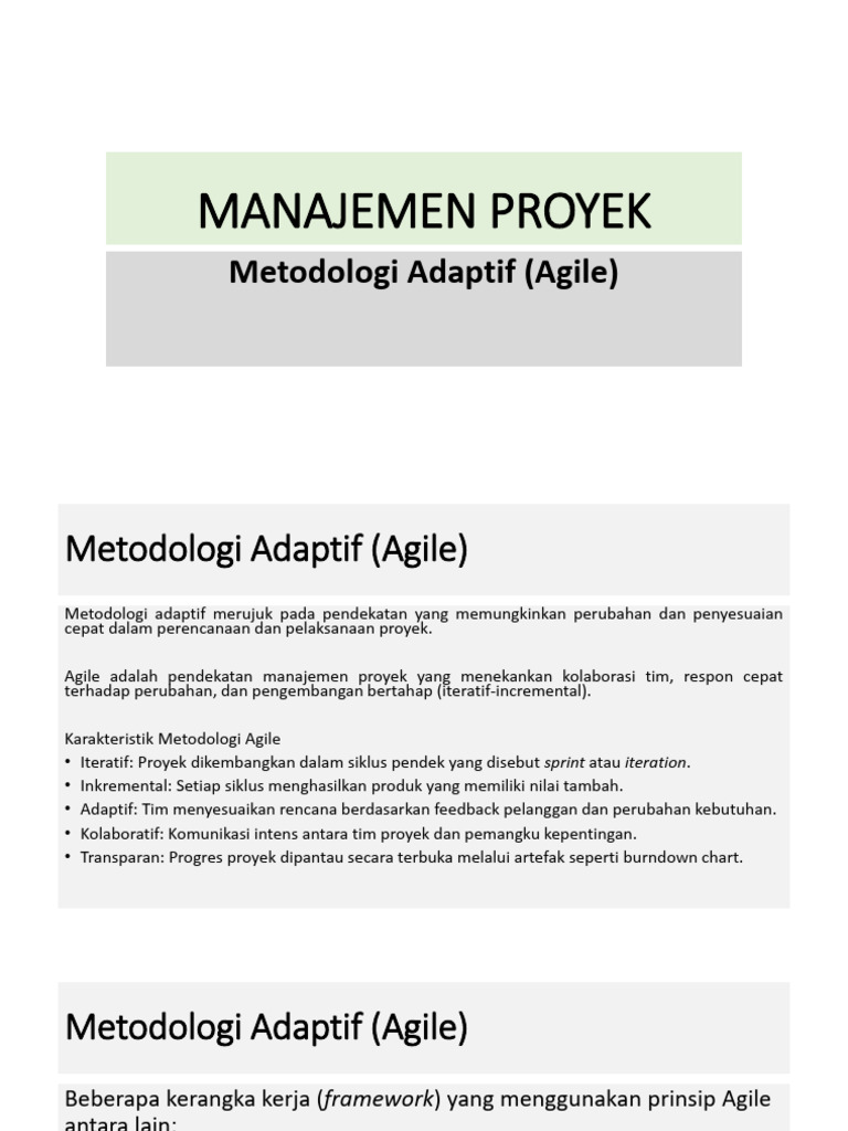 Metodologi Agile dalam Manajemen Proyek | PDF