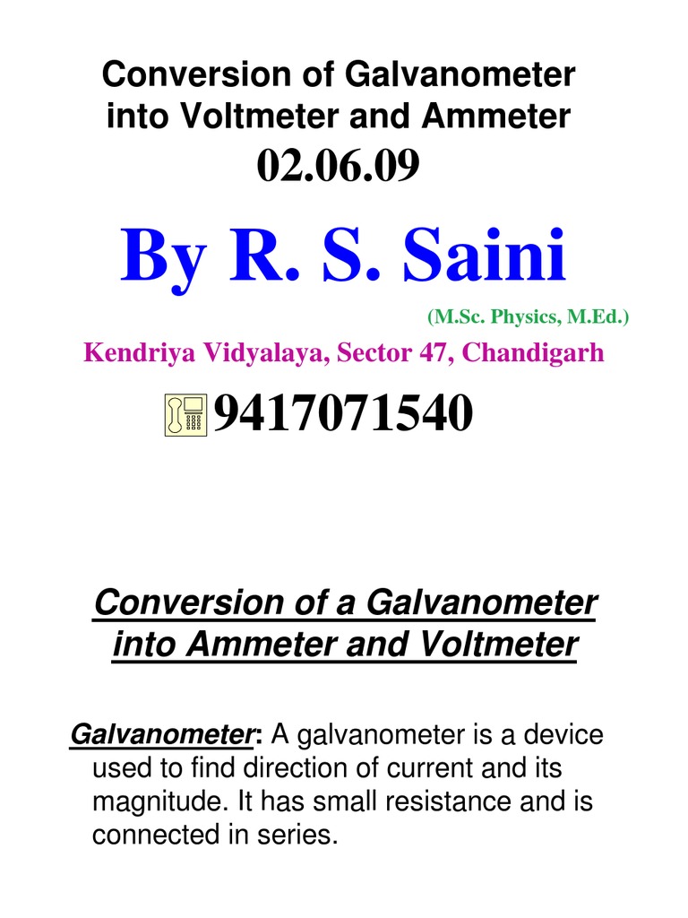 Galvanometer Conversion | PDF