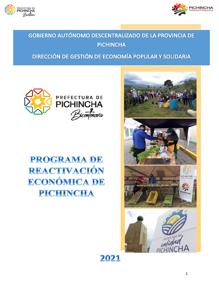 Programa de Reactivación Productiva de Pichincha | PDF | Economias