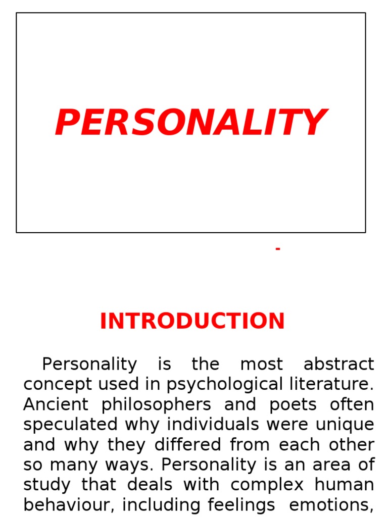 Introduction to Personality Psychology | PDF | Personality Psychology | Id