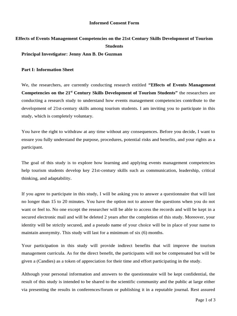 GROUP 1 Informed Consent Form English | PDF | Consent | Informed Consent