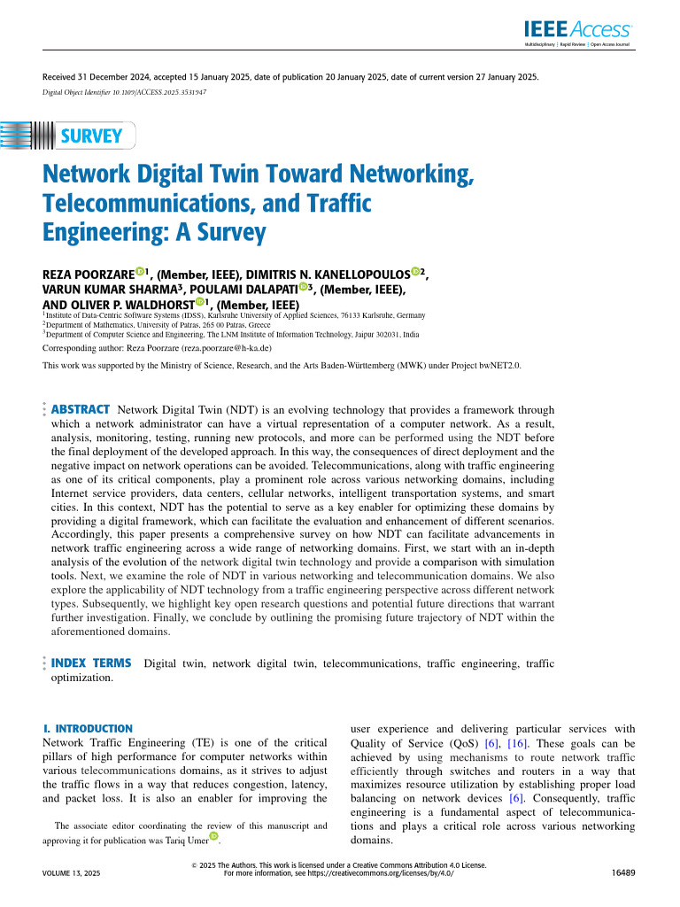Network Digital Twin Toward Networking Telecommunications and Traffic ...