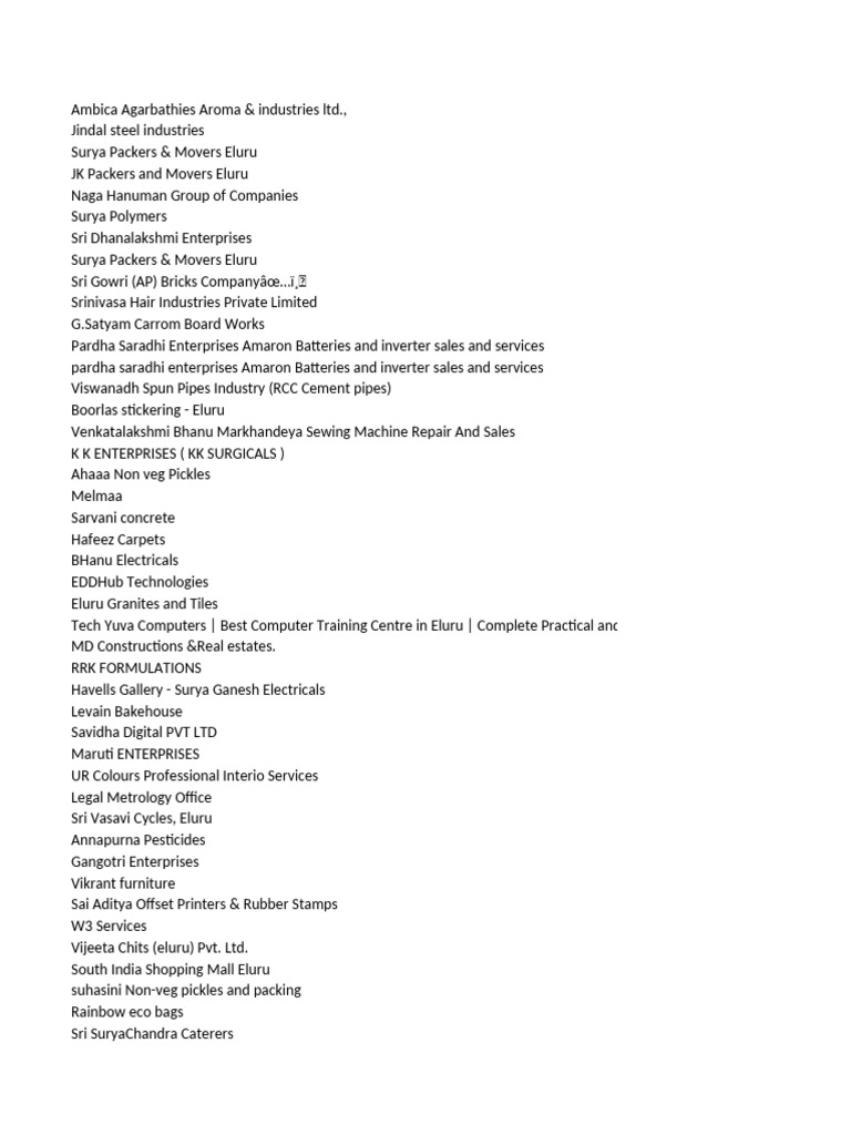 Eluru Data | PDF