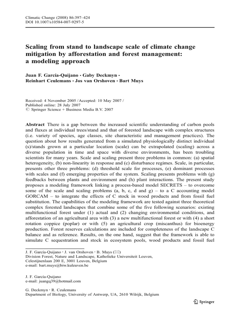 Scaling From Stand To Landscape Scale of | PDF | Carbon Sequestration ...