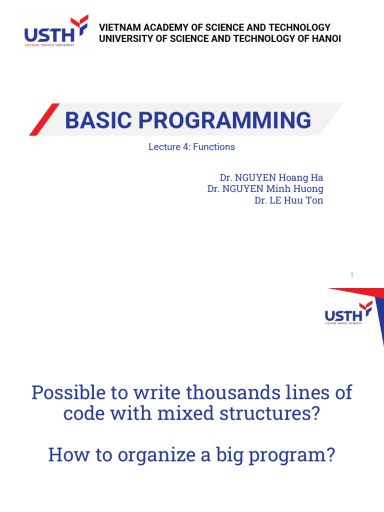 Lecture4 Functions | PDF | Parameter (Computer Programming) | Software Development