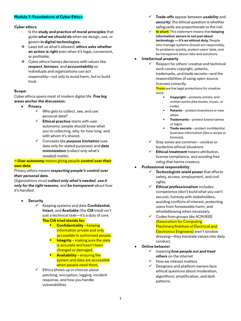 Foundations of Cyber Ethics Overview | PDF | Copyright Infringement ...