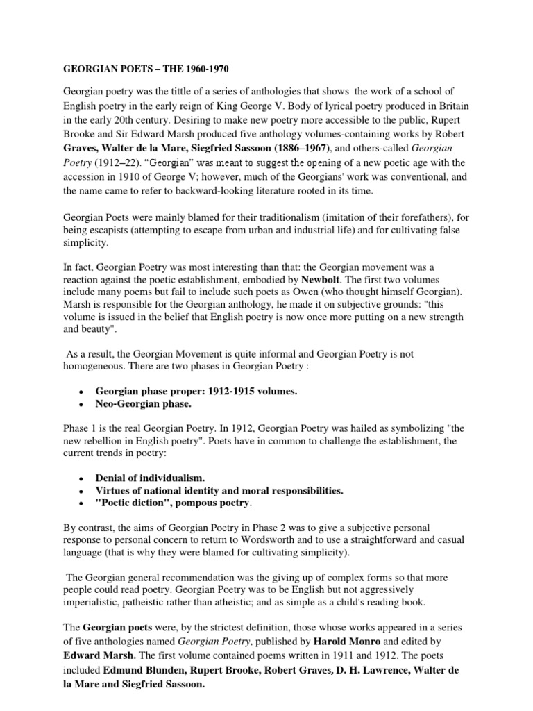 Georgian Poets | PDF | Poetry | Science