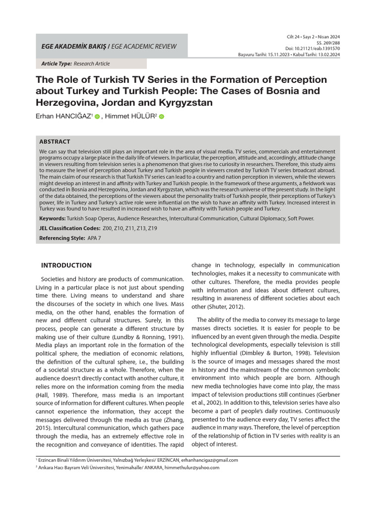 The Role of Turkish TV Series | PDF