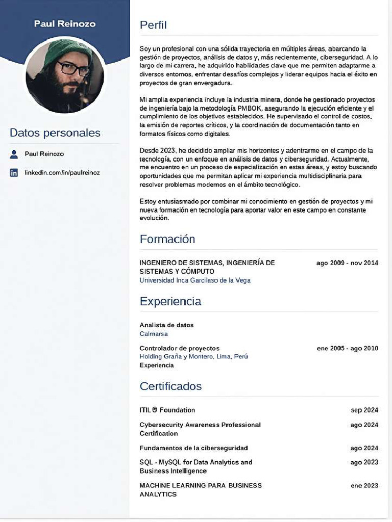 CV Paul Reinoz | PDF