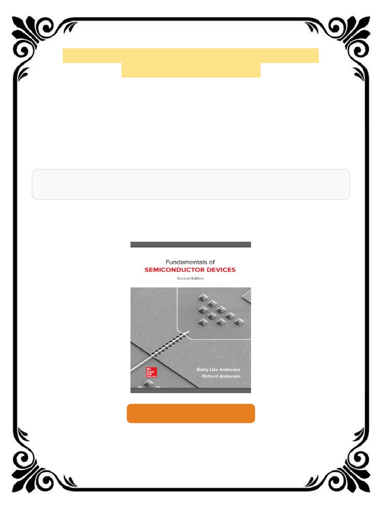 Fundamentals of Semiconductor Devices (2nd Edition) Betty Anderson Full Chapters Included | PDF ...