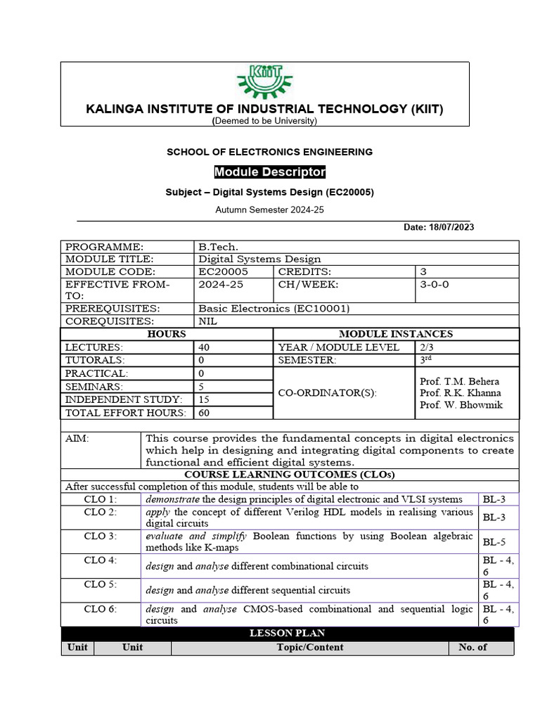 Module Descriptor - DSD | PDF | Hardware Description Language ...