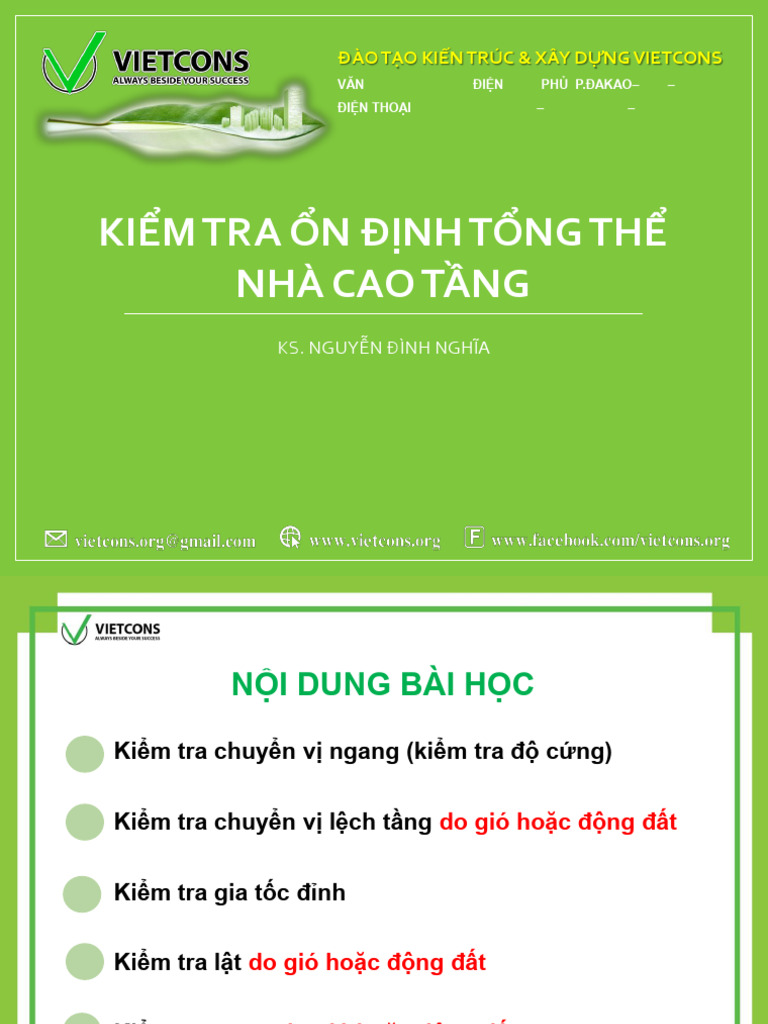 23 Kiem Tra On Dinh Tong The Nha Cao Tang | PDF