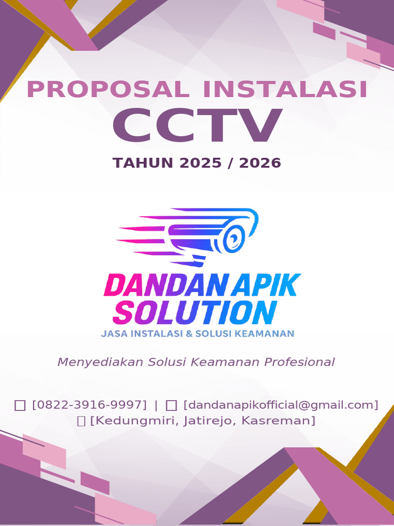 Proposal Instalasi CCTV Profesional 2025 | PDF