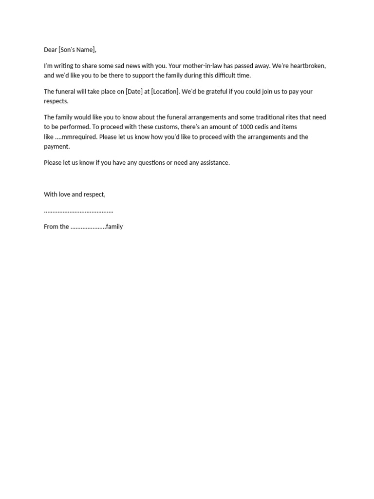 Funeral Letter | PDF