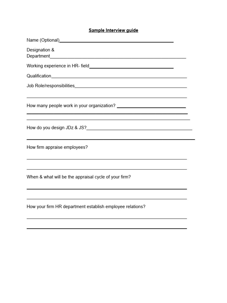 Interview Guide Sample | PDF