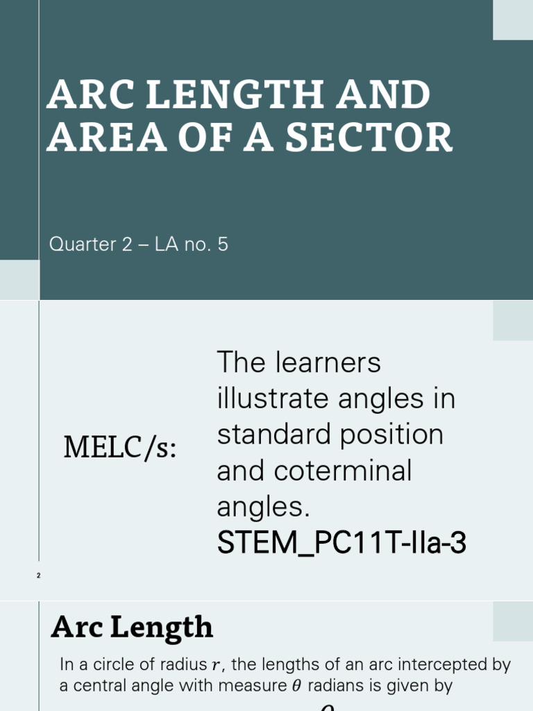Arc Length and Sector Area Explained | PDF