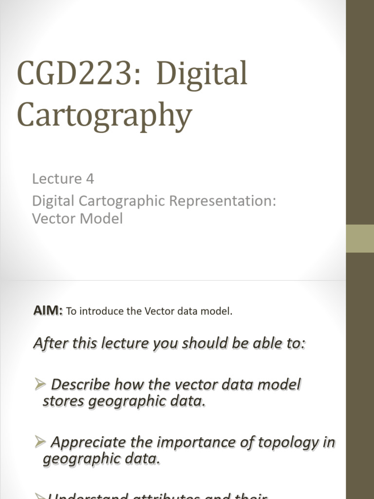 Vector Data Model in Digital Cartography | PDF | Cartography | Data Model