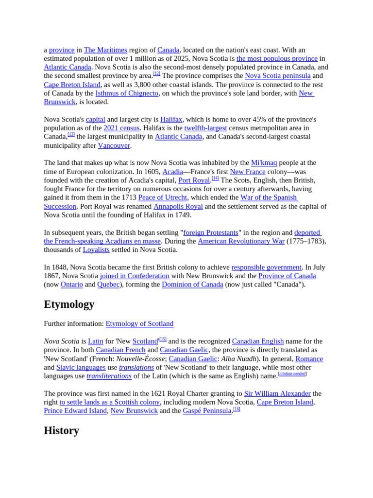A Province in The Maritimes Region of Canada | PDF | Nova Scotia | Acadia