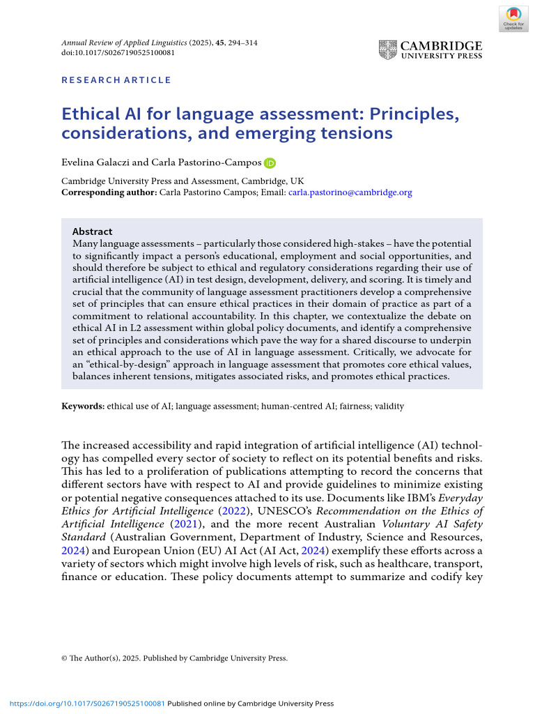 Ethical Ai for Language Assessment Principles Considerations and ...
