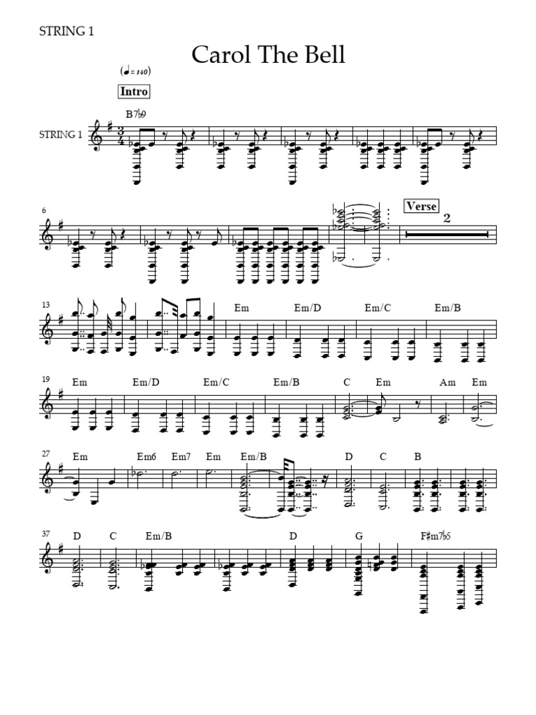 Carol The Bell (String) | PDF