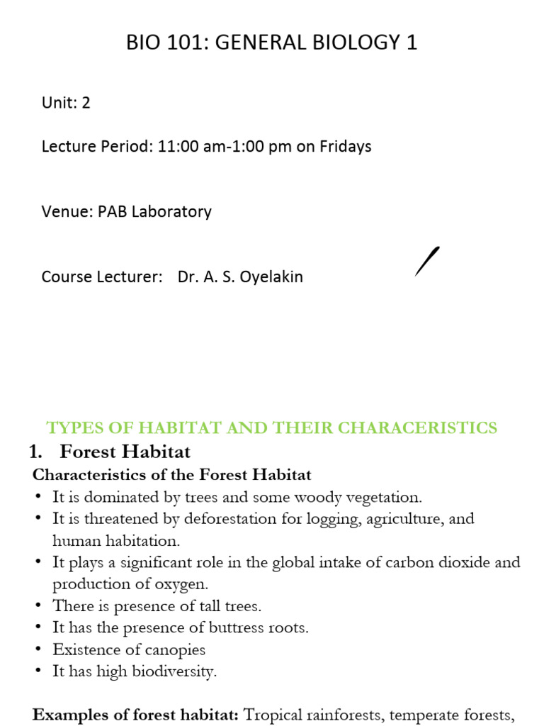 Funnab Bio 101 For 100lvl | PDF | Habitat | Grassland