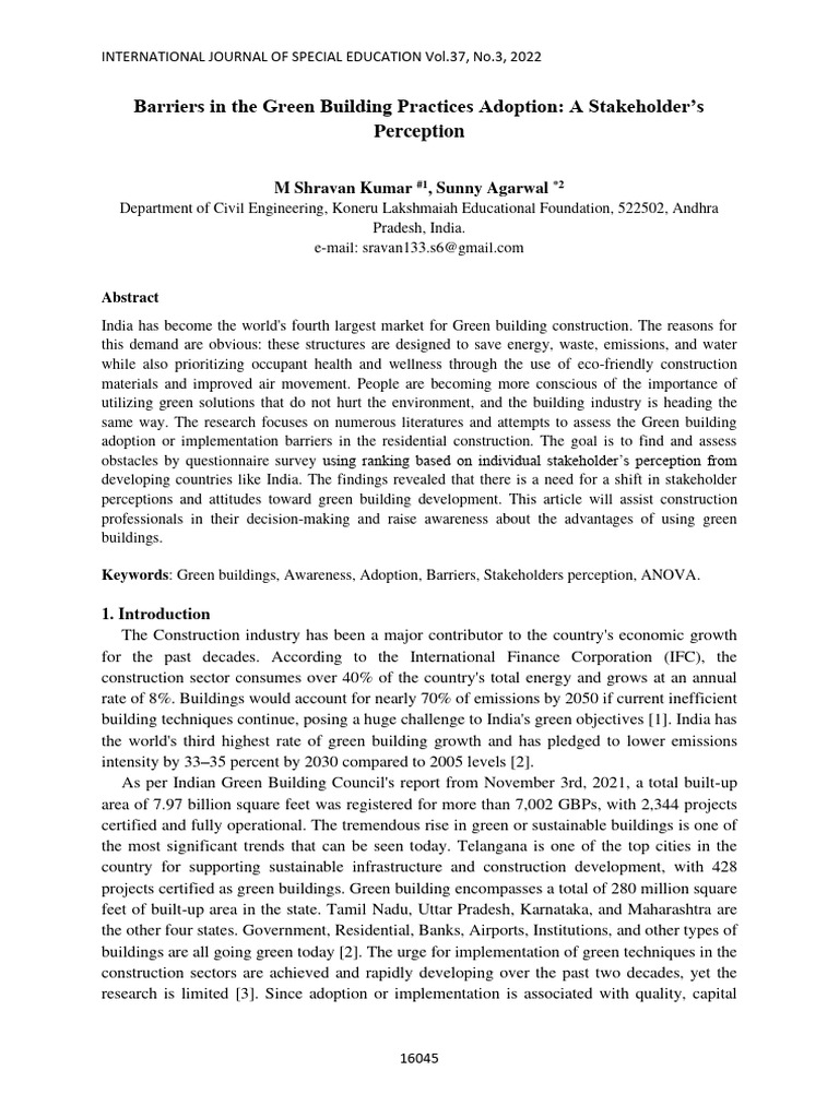 Barriers to Green Building Adoption in India | PDF | Green Building ...