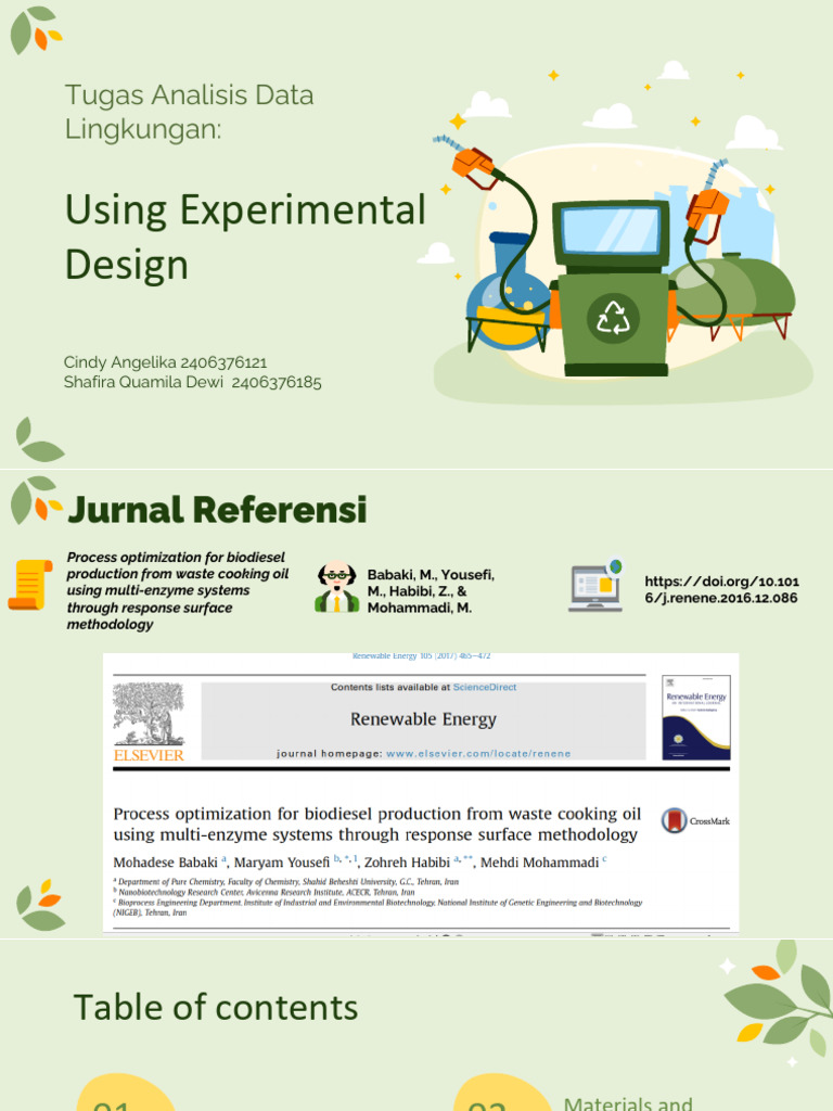 Experimental Design Paper - Biofuel From Waste Cooking Oil | PDF