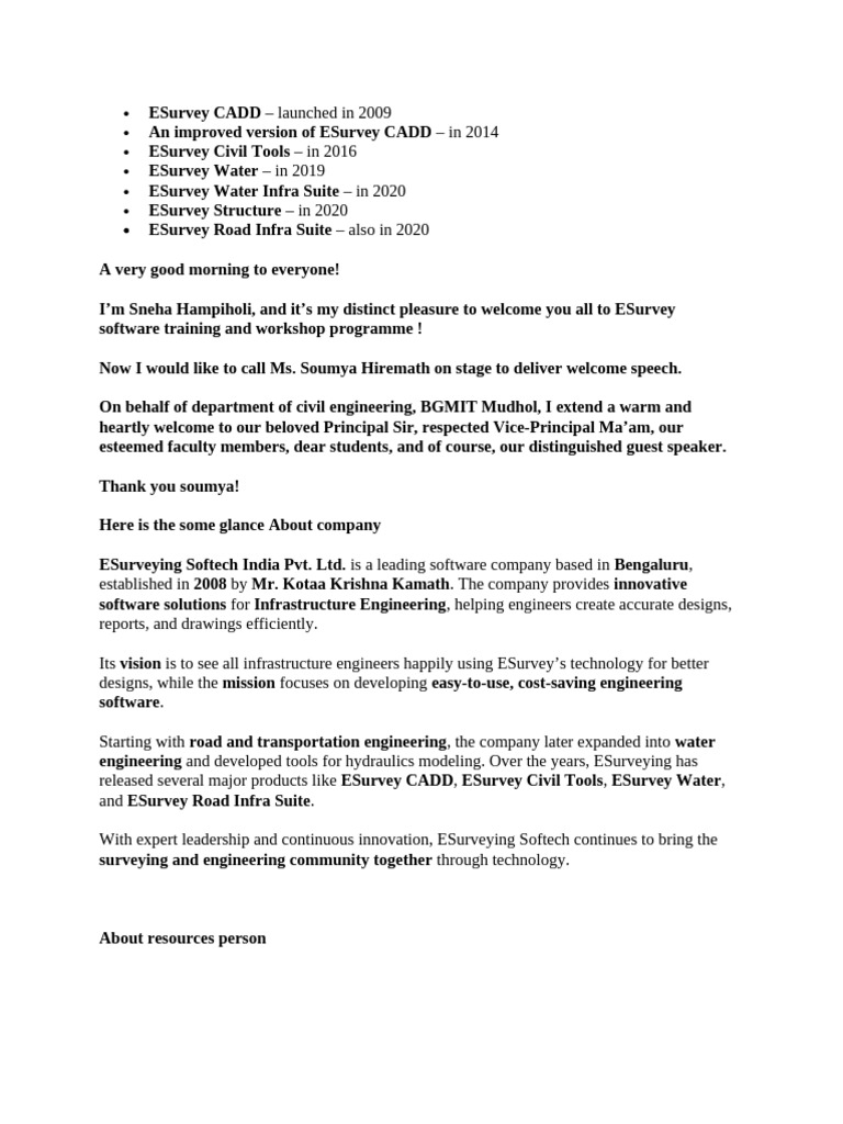 Intro of Compny & Resource Person | PDF | Engineering | Science