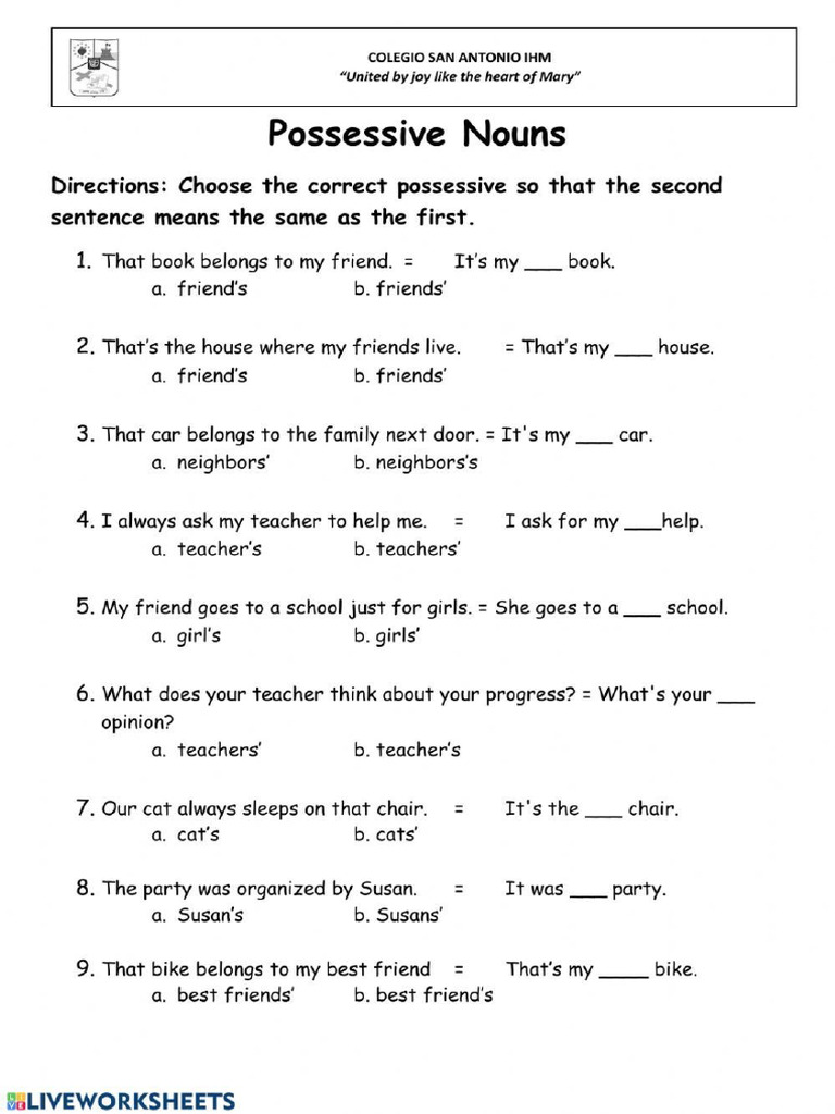 Saxon Genitive 5 (Exercises) | PDF