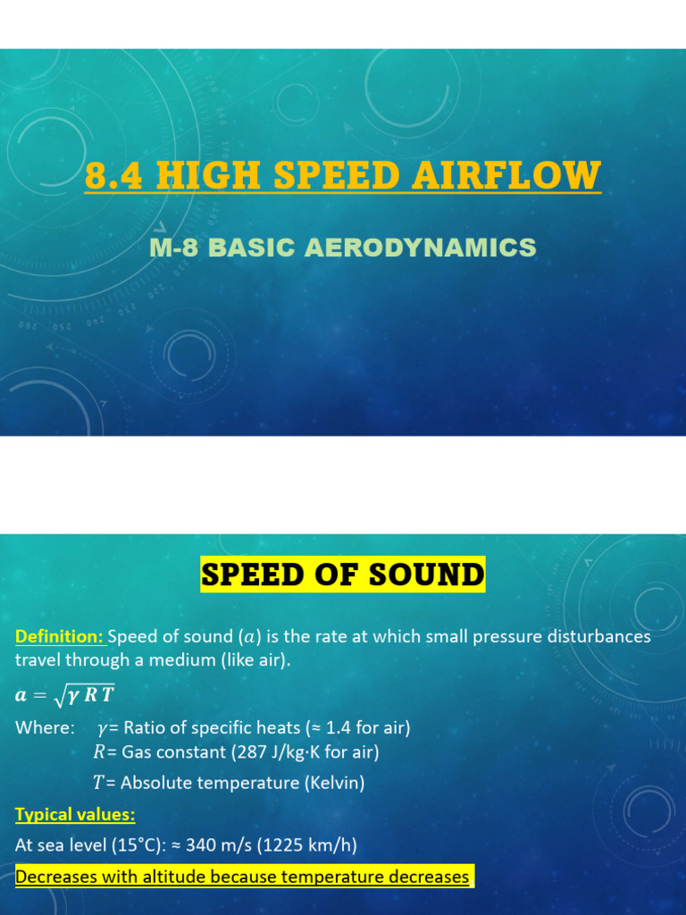8.4 High Speed Flow | PDF | Aerodynamics | Mach Number