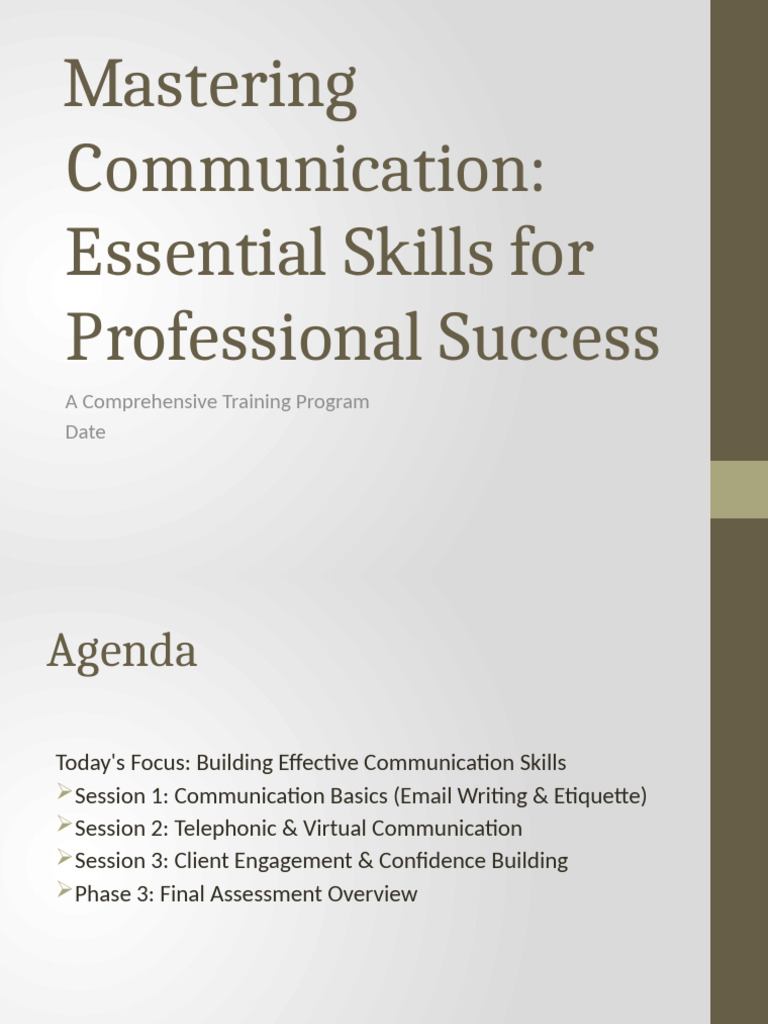Mastering Communication Training | PDF | Communication | Human ...