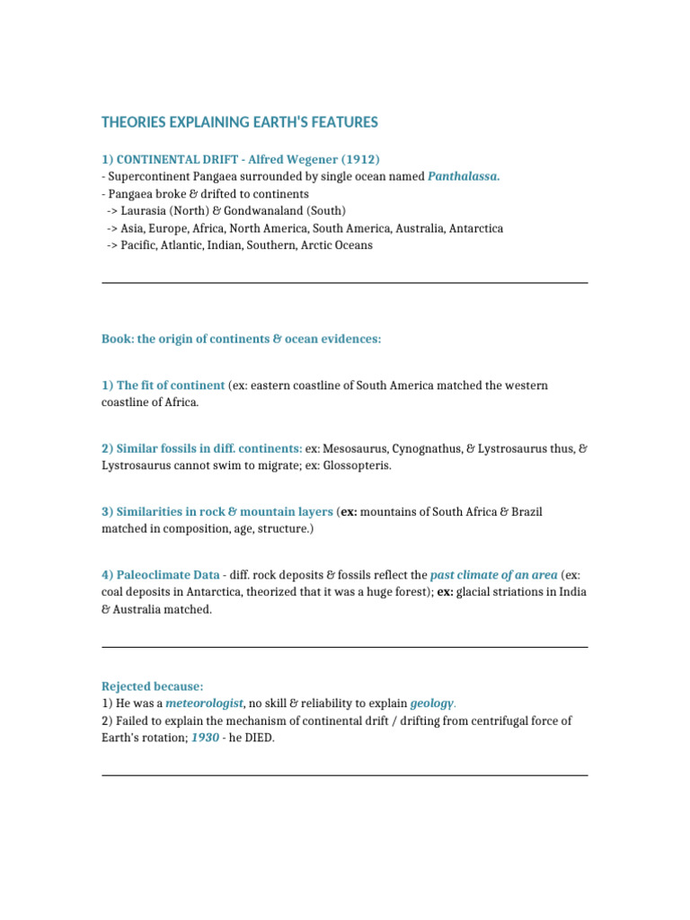 Reviewer Continental Drift Seafloor Spreading | PDF