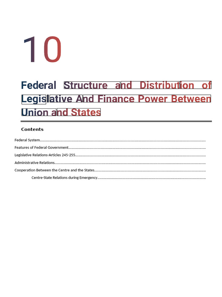 Understanding India's Federal System | PDF | Legal Documents | Government