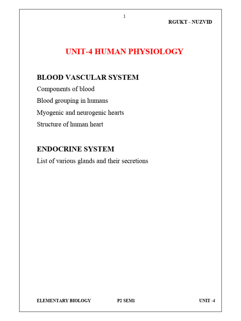 Unit-4 Physiology Final | PDF | Heart Valve | Atrium (Heart)